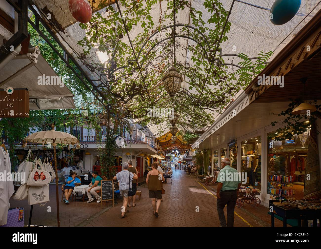 Fethiye old town Paspatur bazaar area in Fethiye, Muğla, Turkey where ...