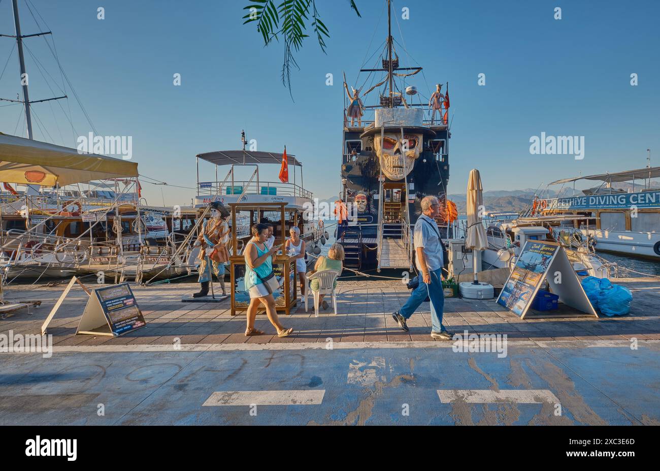 Fethiye old marina in Fethiye, Muğla, Turkey daylight view showing ...