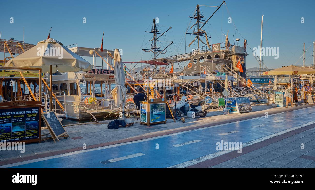 Fethiye old marina in Fethiye, Muğla, Turkey daylight view showing ...