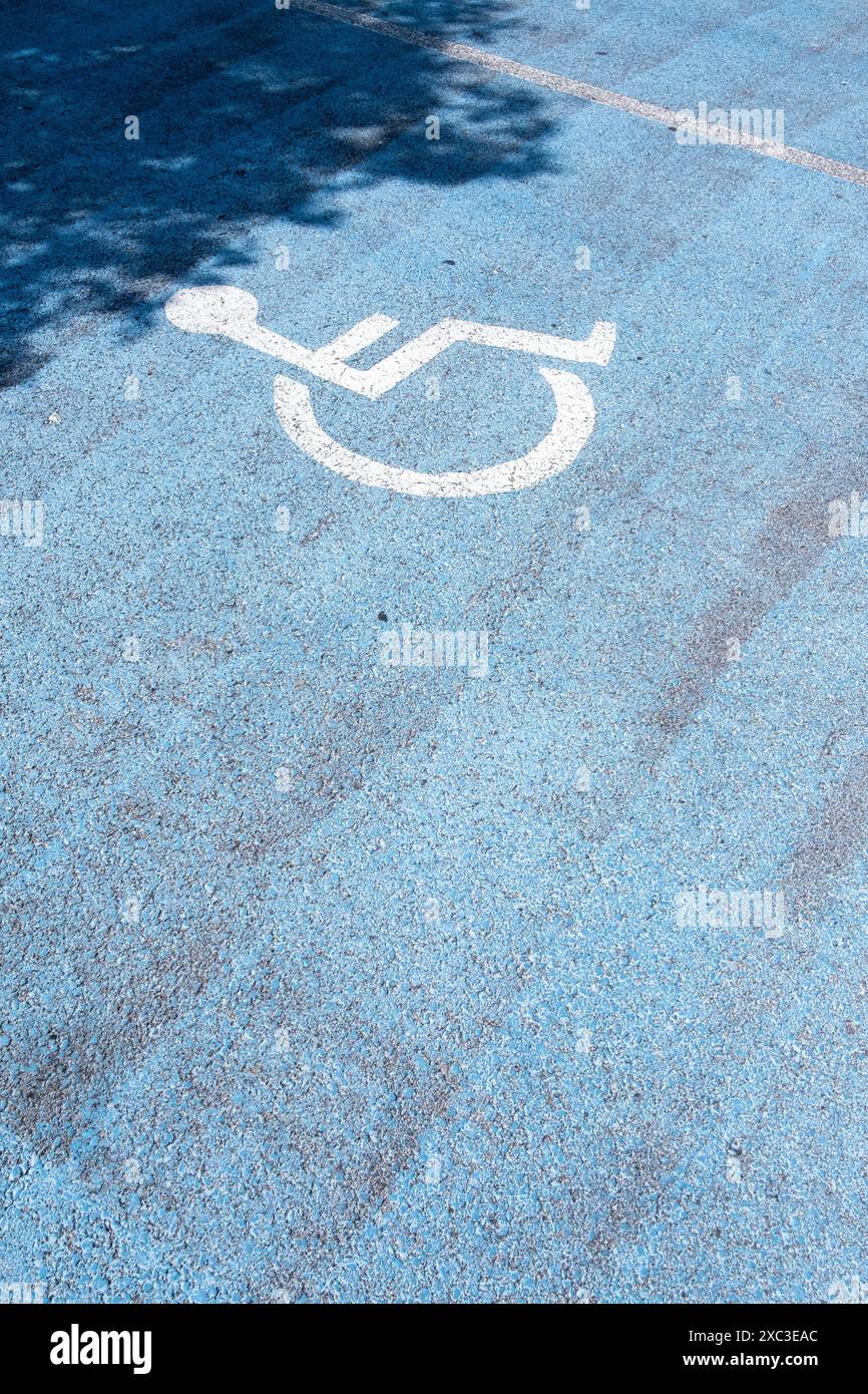 Car space for disabled people in the car park of the Super U ...