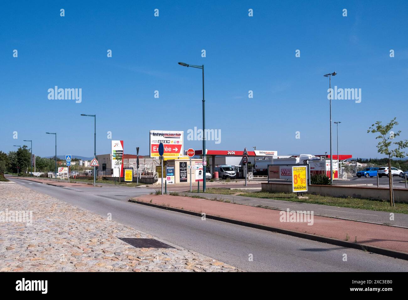 A petrol station at the Intermarche supermarket in Thuir in the ...