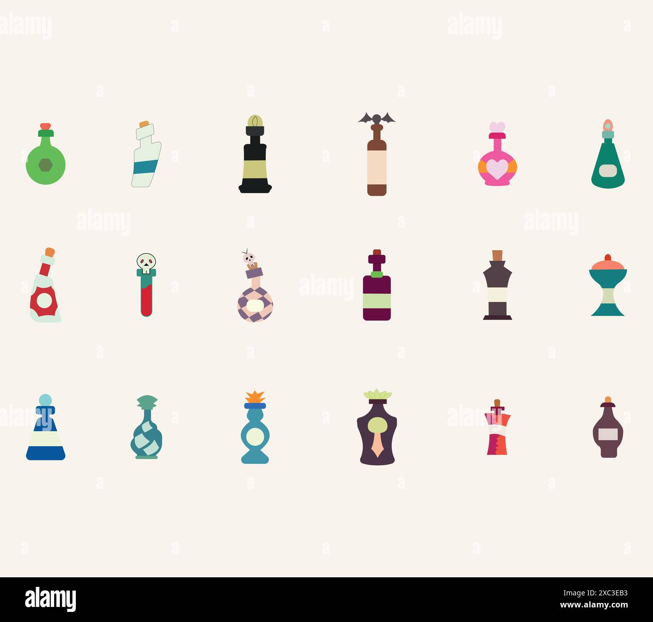 Game potion and magic orb. Cartoon elixir for strength mana and stamina ...