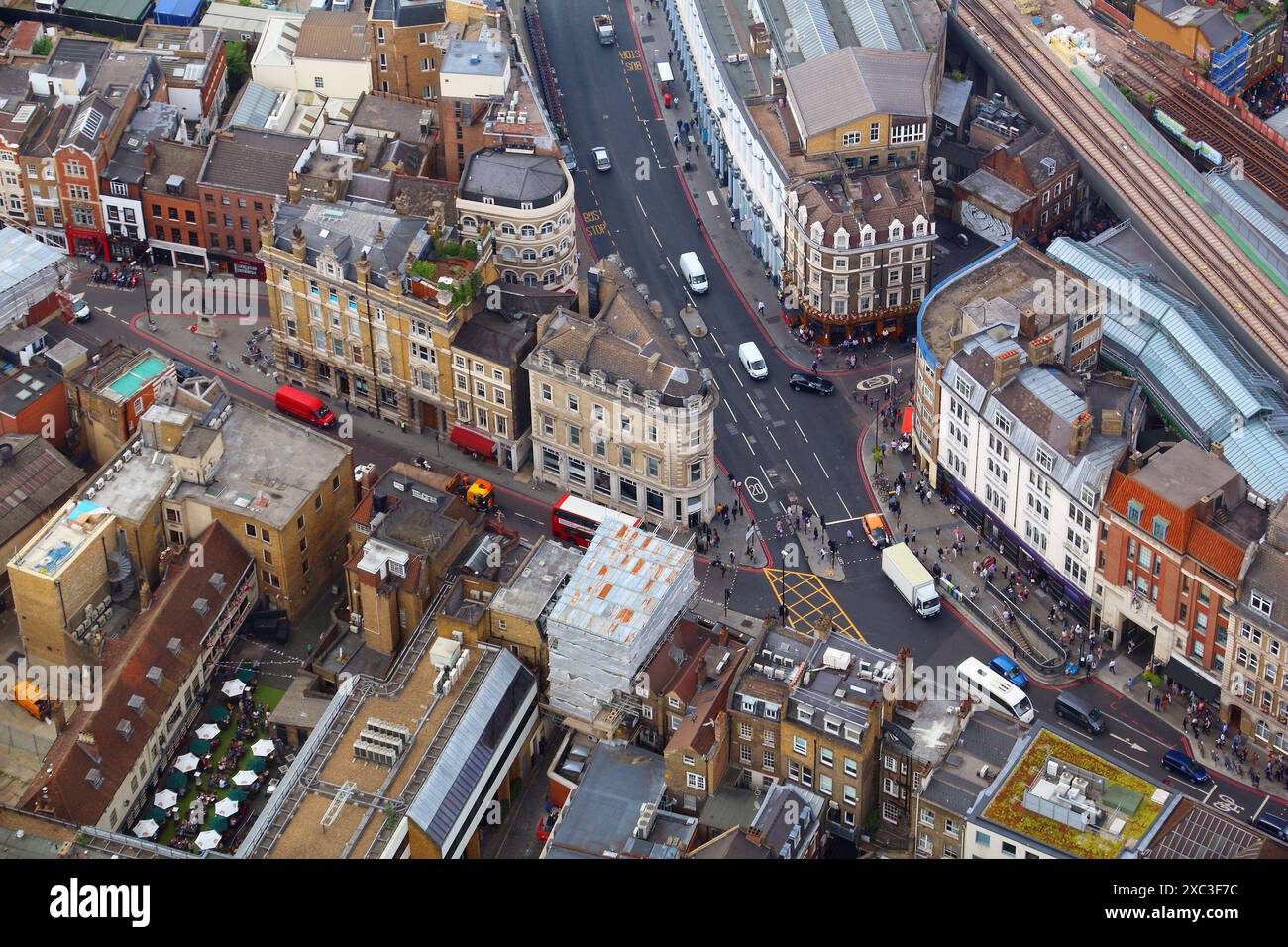 Southwark Street aerial view in London UK Stock Photo - Alamy