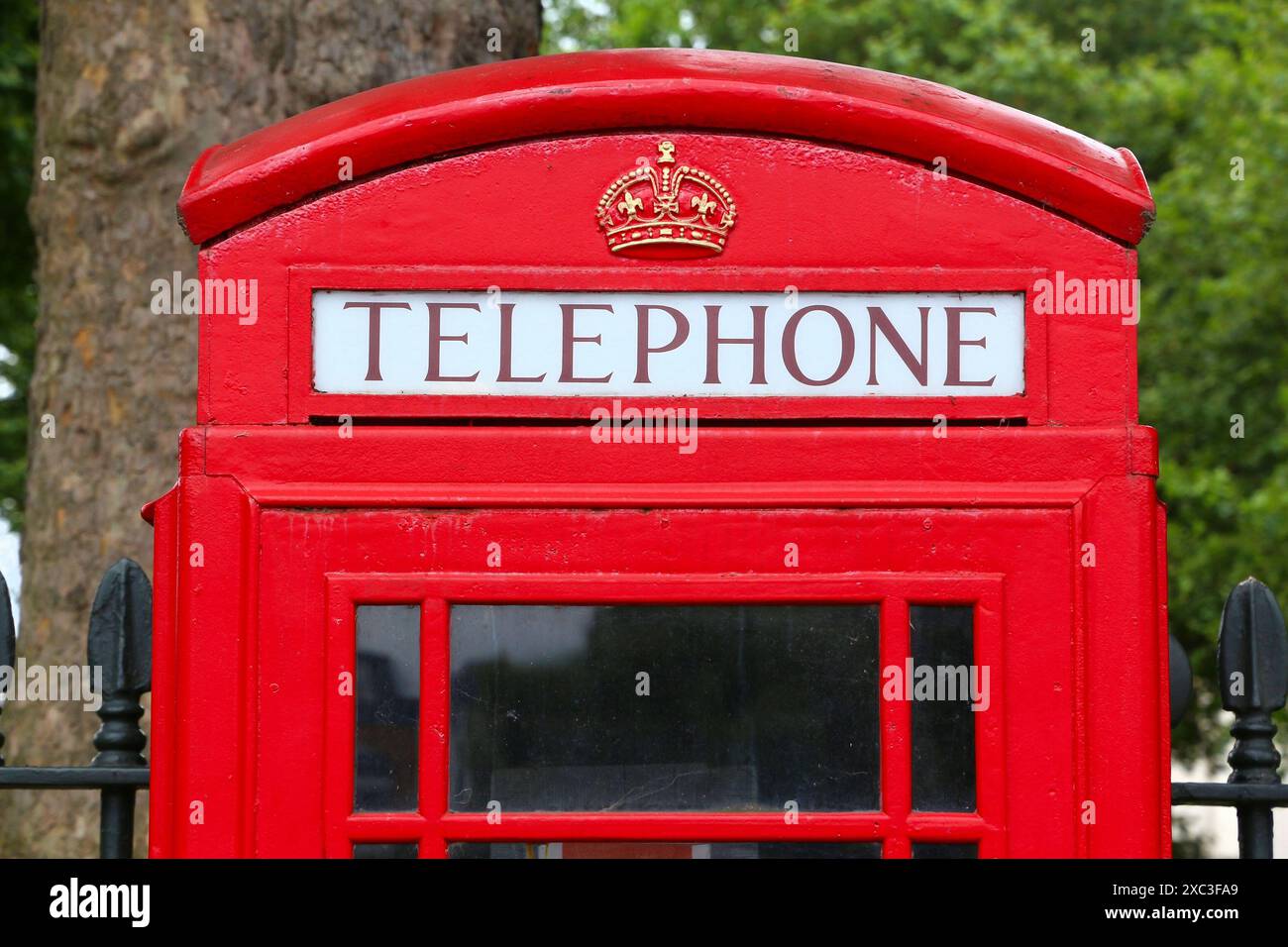 London phone box - red telephone kiosk in the UK Stock Photo - Alamy