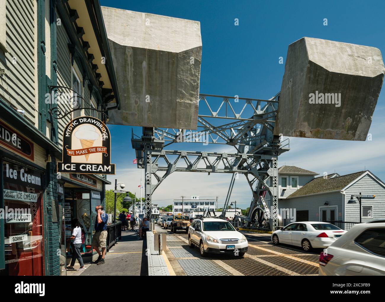 Mystic River Bascule Bridge Mystic, Connecticut, USA Stock Photo - Alamy