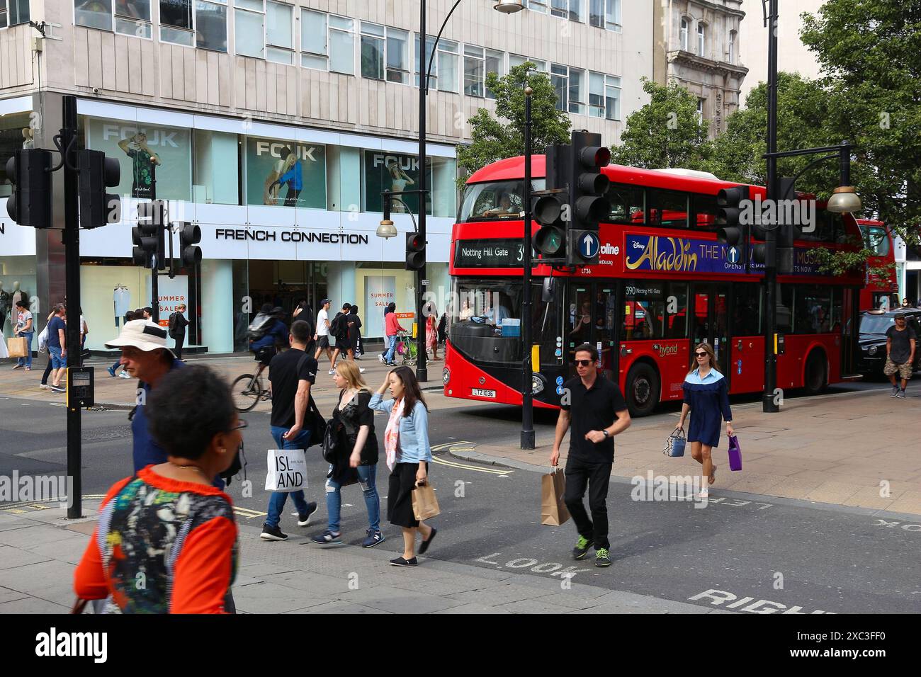 LONDON, UK - JULY 7, 2016: People ride New Routemaster bus in Oxford ...