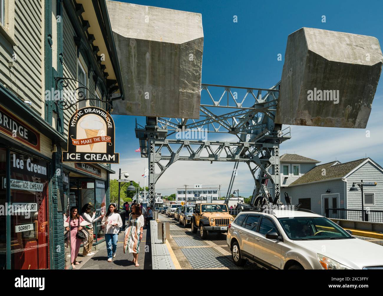Mystic River Bascule Bridge Mystic, Connecticut, USA Stock Photo - Alamy