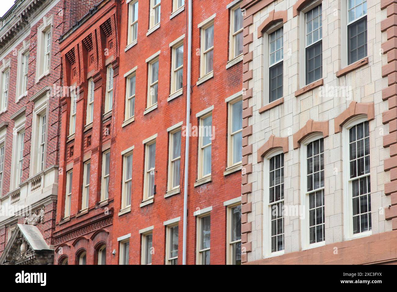 Residential architecture of Old City district in Philadelphia. Street ...