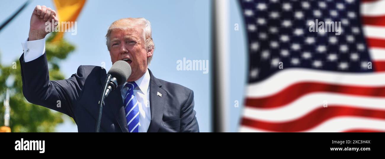 Washington D.C., USA - July 27 2017: Donald Trump at a political rally ...