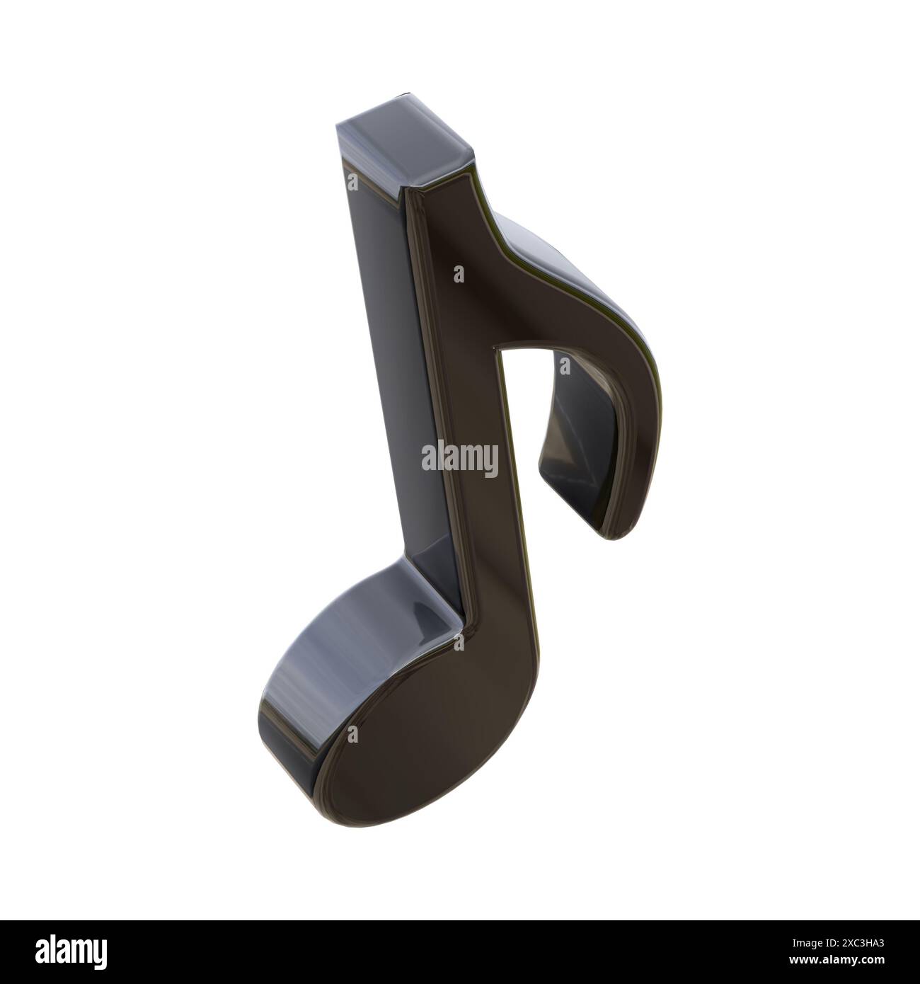 3D black musical note symbol icon isolated on white background. Symbols ...