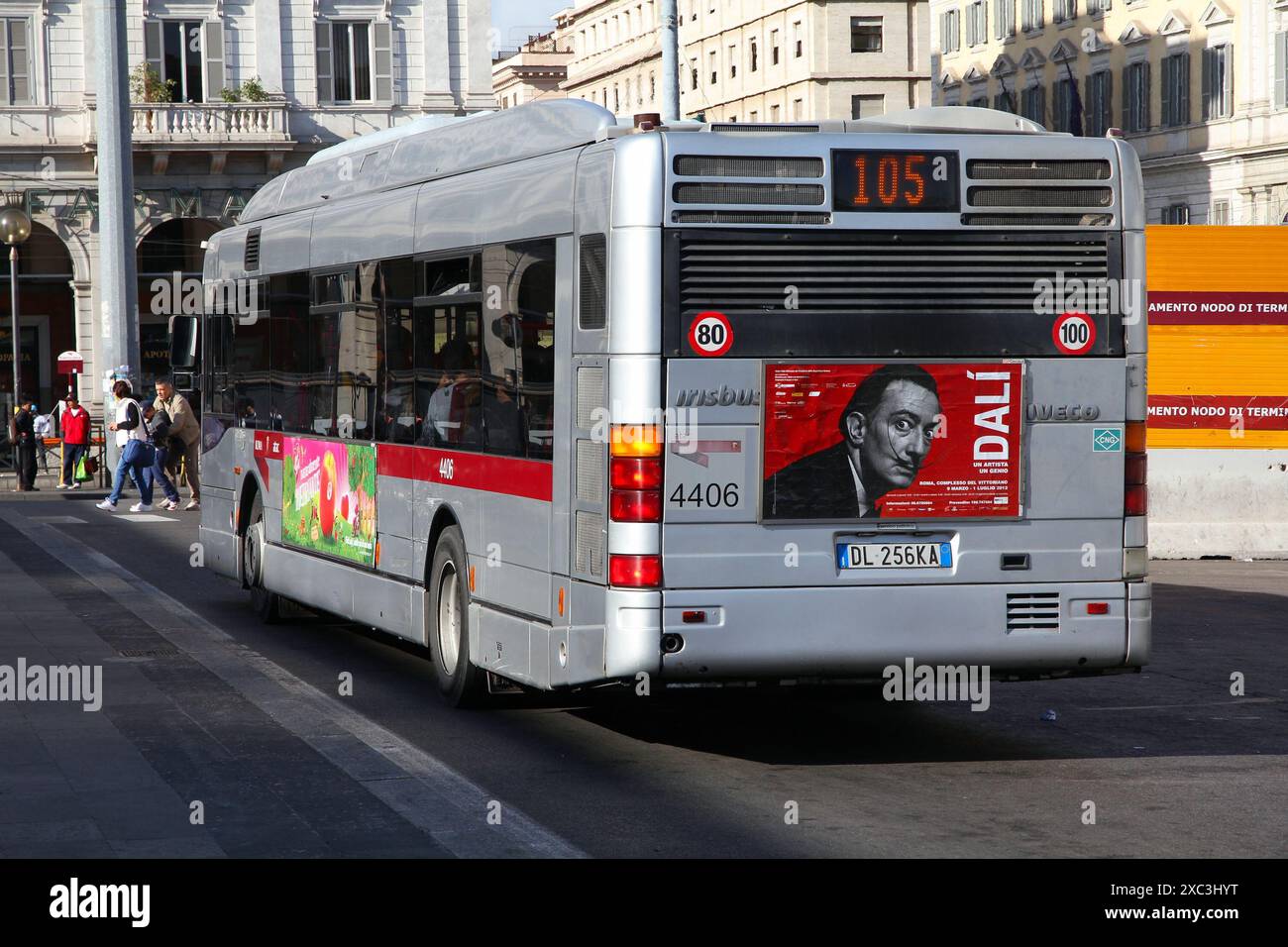 ROME, ITALY - APRIL 8, 2012: People ride ATAC city bus in Rome. ATAC is ...