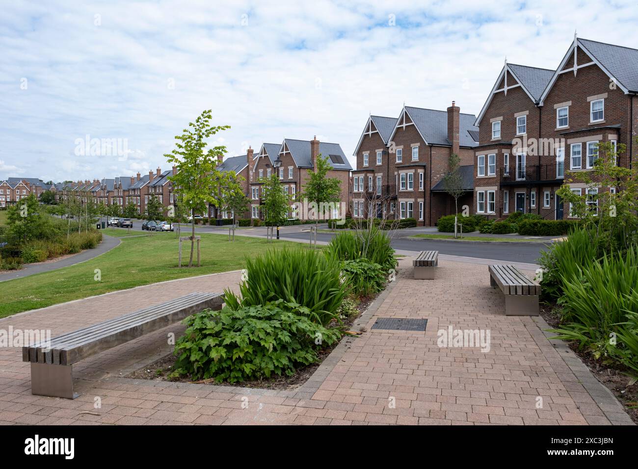 New Housing Development with landscaped gardens, water features ...