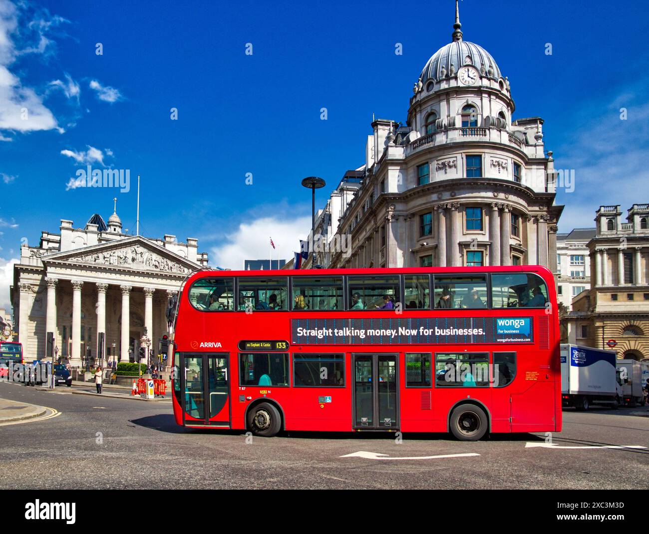 LONDON, UK - MAY 15, 2012: People ride London Bus in Bank Junction ...