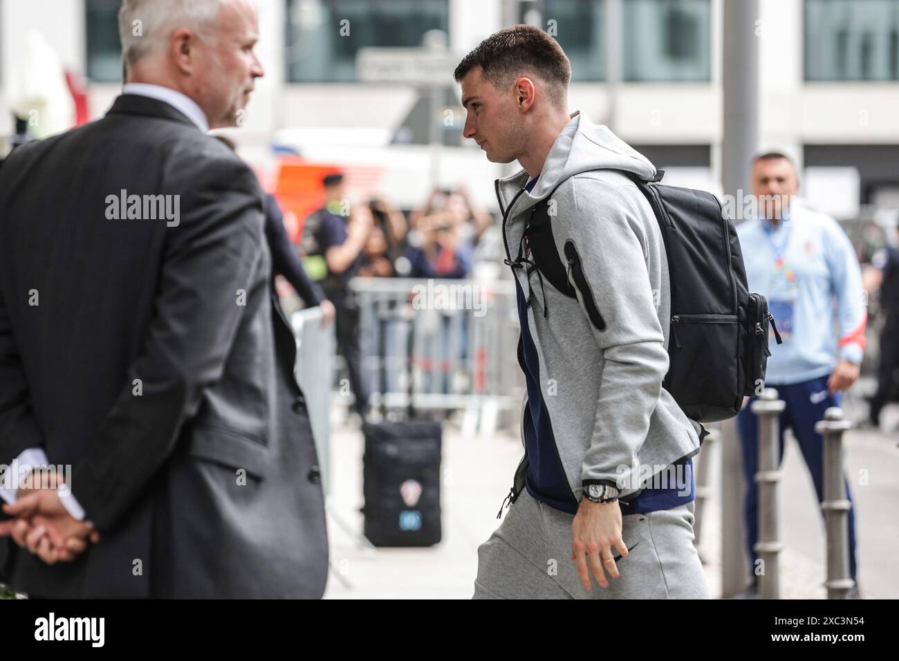 Zagreb, Croatia. 14th June, 2024. Dominik Livakovic of Croatia arrives ...