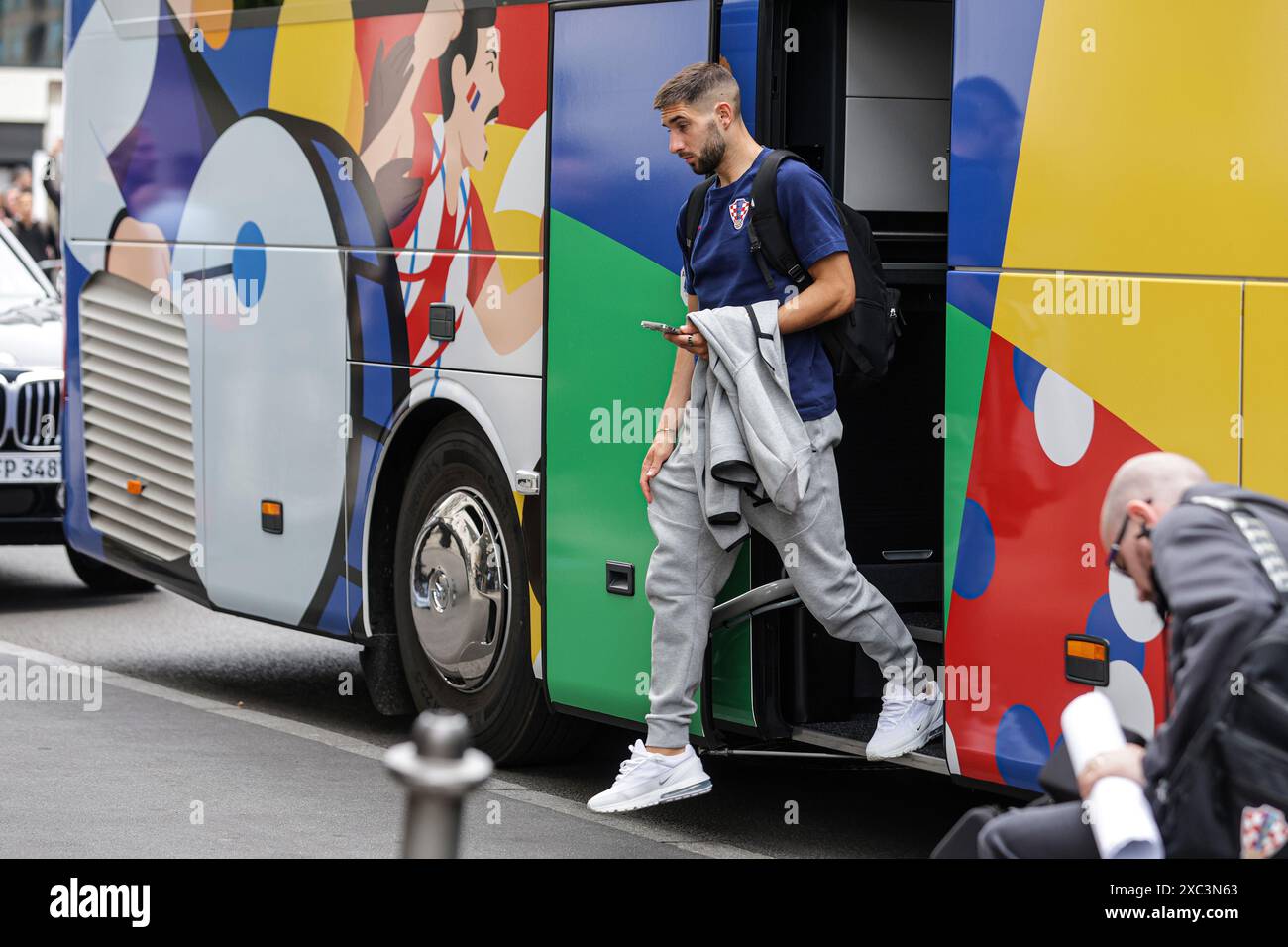 Zagreb, Croatia. 14th June, 2024. Luka Ivanusec of Croatia arrives at ...
