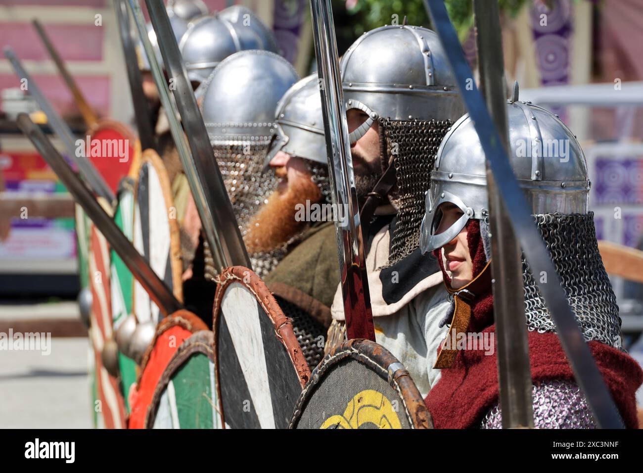 Warriors of Ancient Russia during historical festival Times and Epochs ...