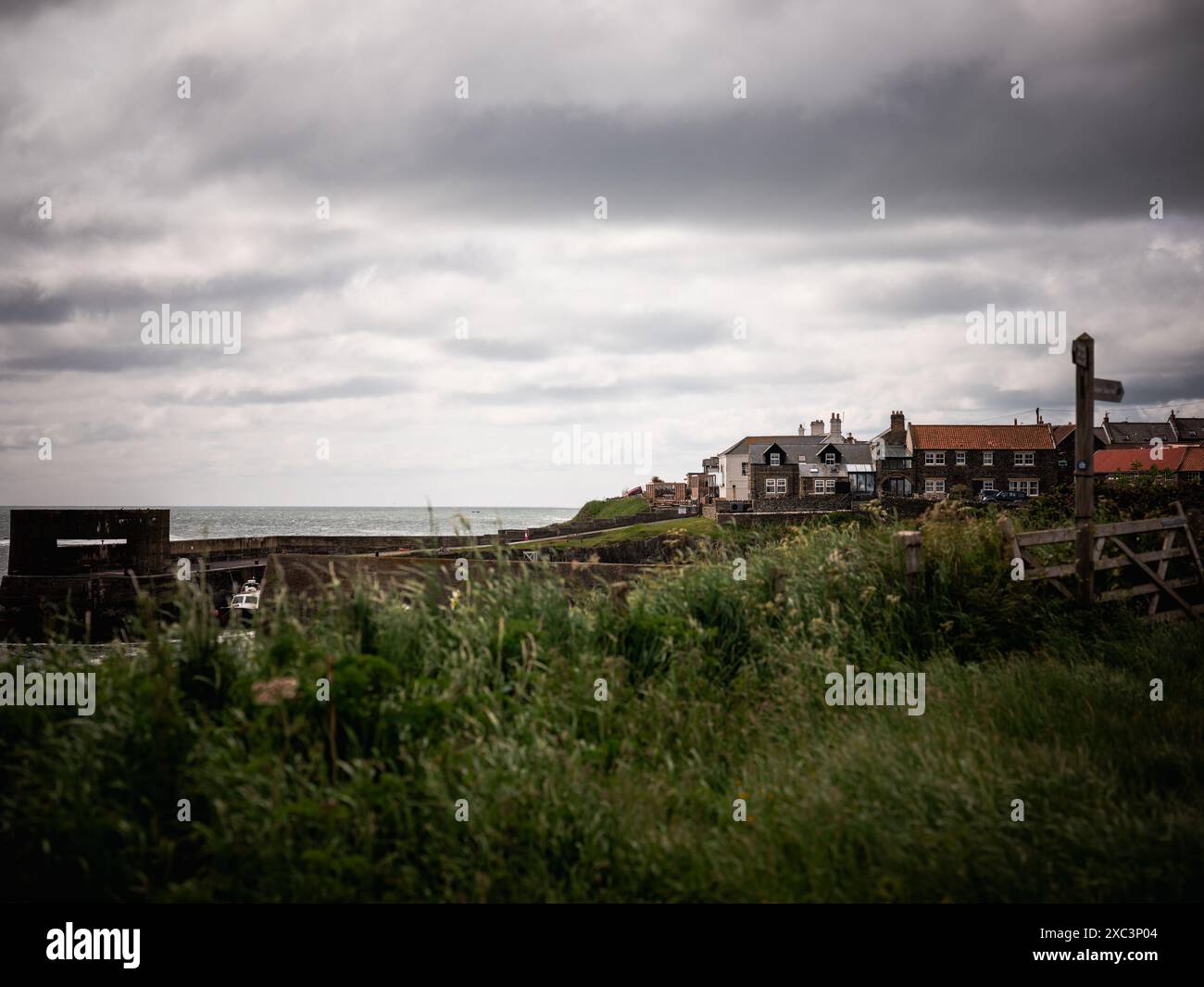 The fishing village of Craster in Northumberland located along the ...