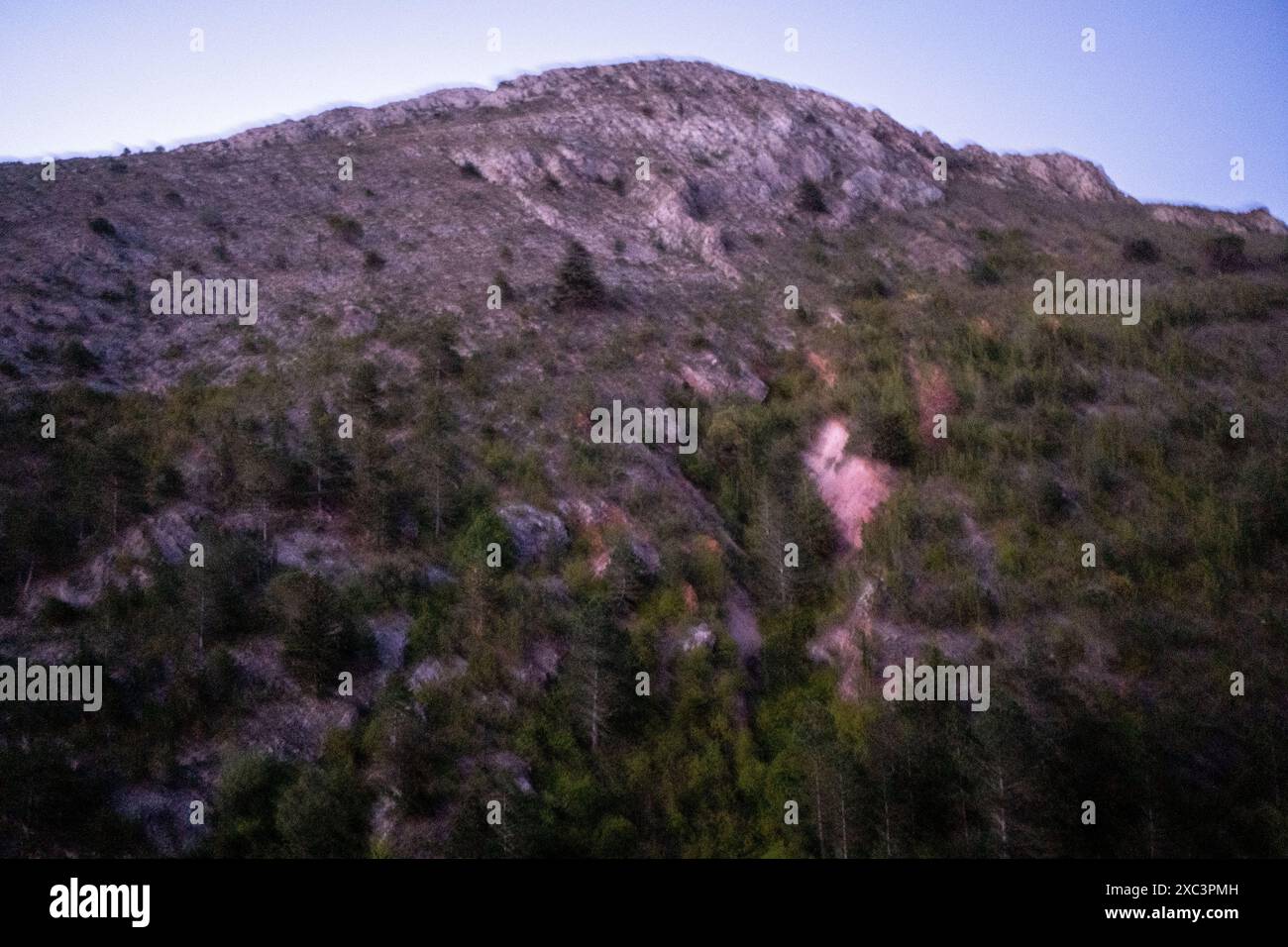 The Roc de Majorque mountain in the early hours of the morning from the ...