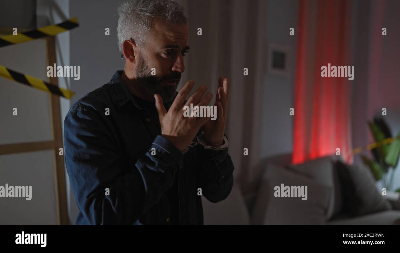 Crime scene suspect handcuffed hi-res stock photography and images - Alamy