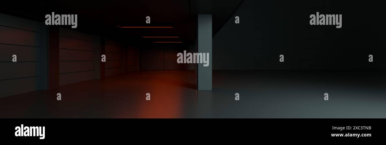 minimalist dark abstract interior design. Underground Studio, Hallway ...