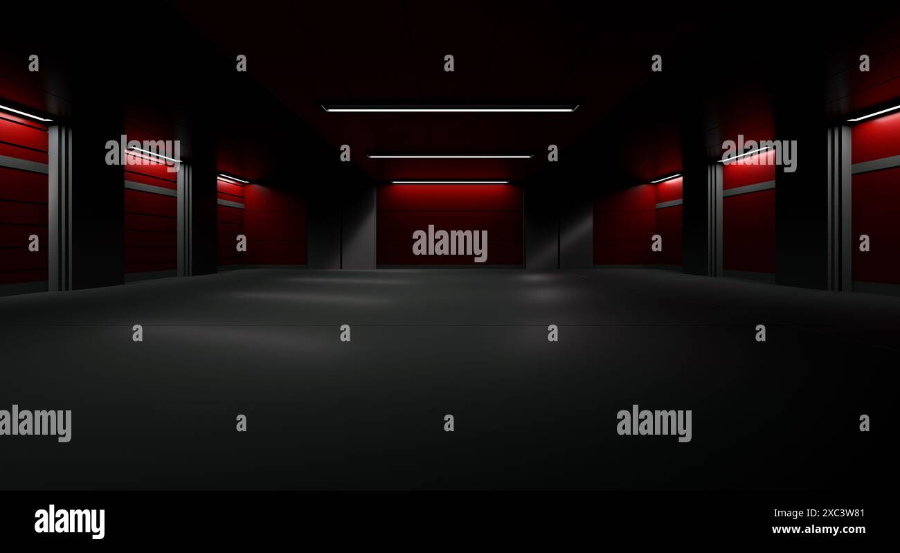 minimalist dark abstract interior design. Underground Studio, Hallway ...