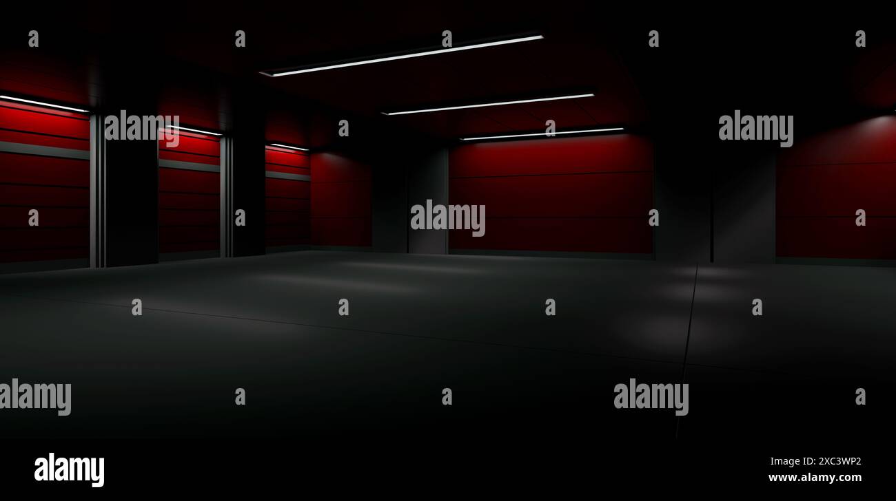 minimalist dark abstract interior design. Underground Studio, Hallway ...