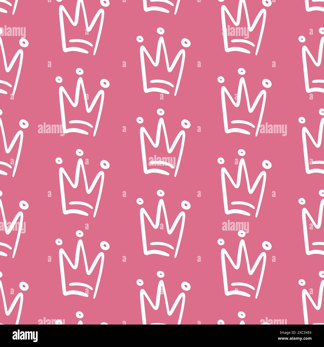 Cute Hand drawn crowns doodles seamless pattern Stock Vector Image ...