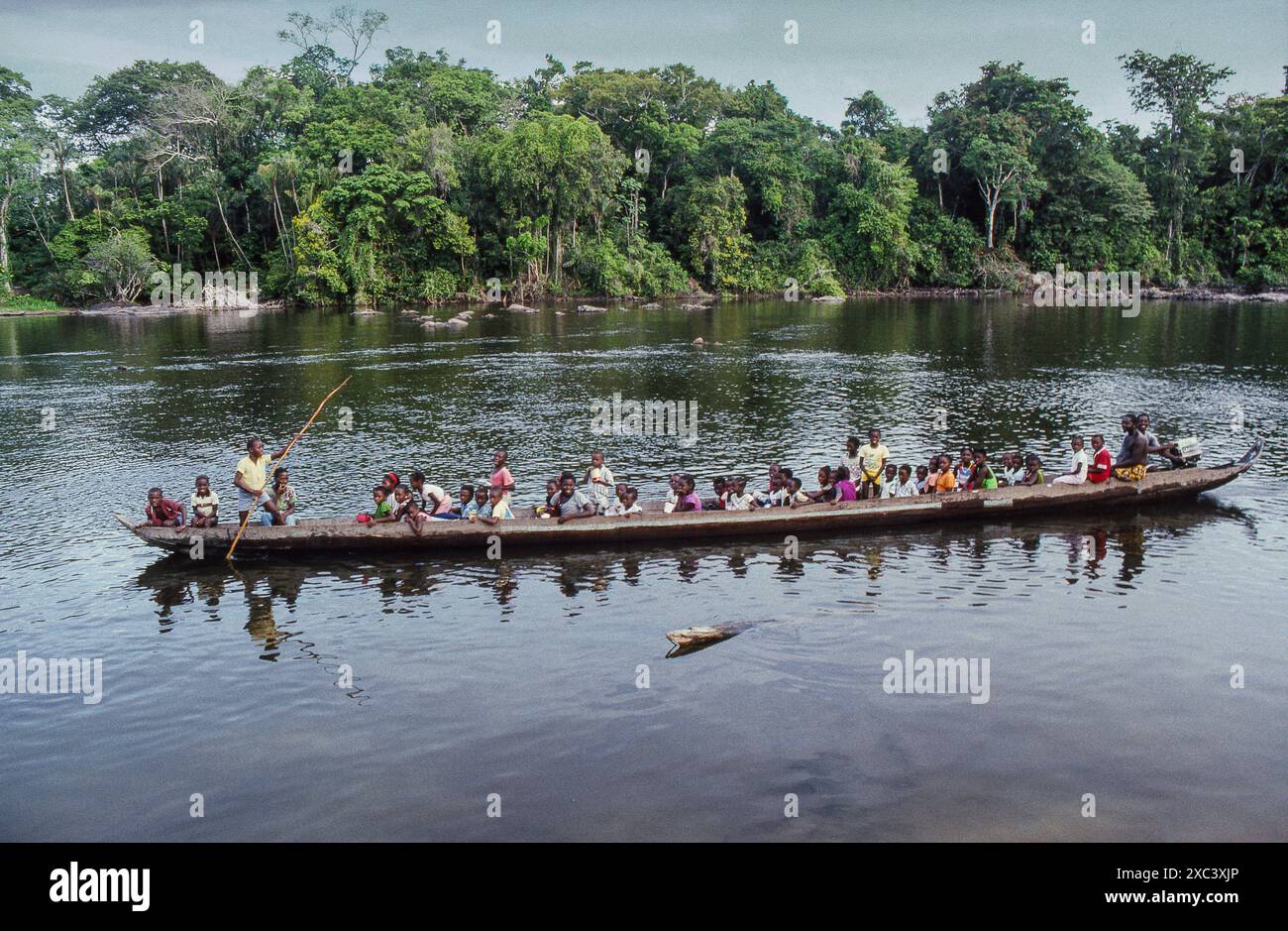 Suriname - Maroon children were fetched from their villages with a long ...