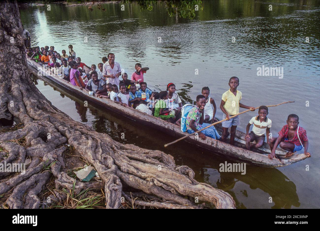 Suriname - Maroon children were fetched from their villages with a long ...
