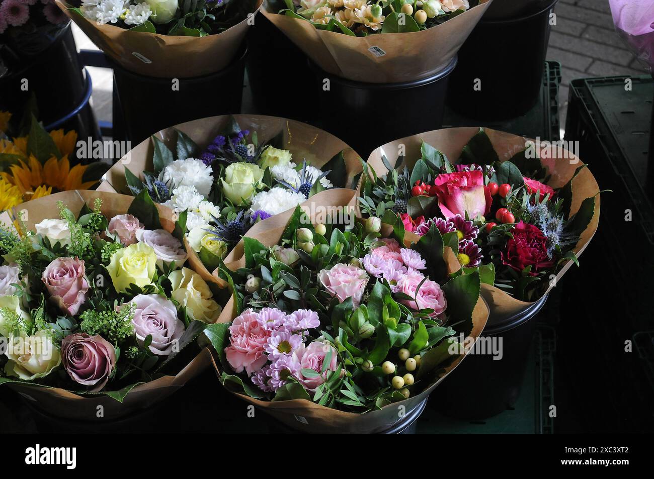 Copenhagen/ Denmark/14 JUNE 2024/ Flower vendor display flower ...
