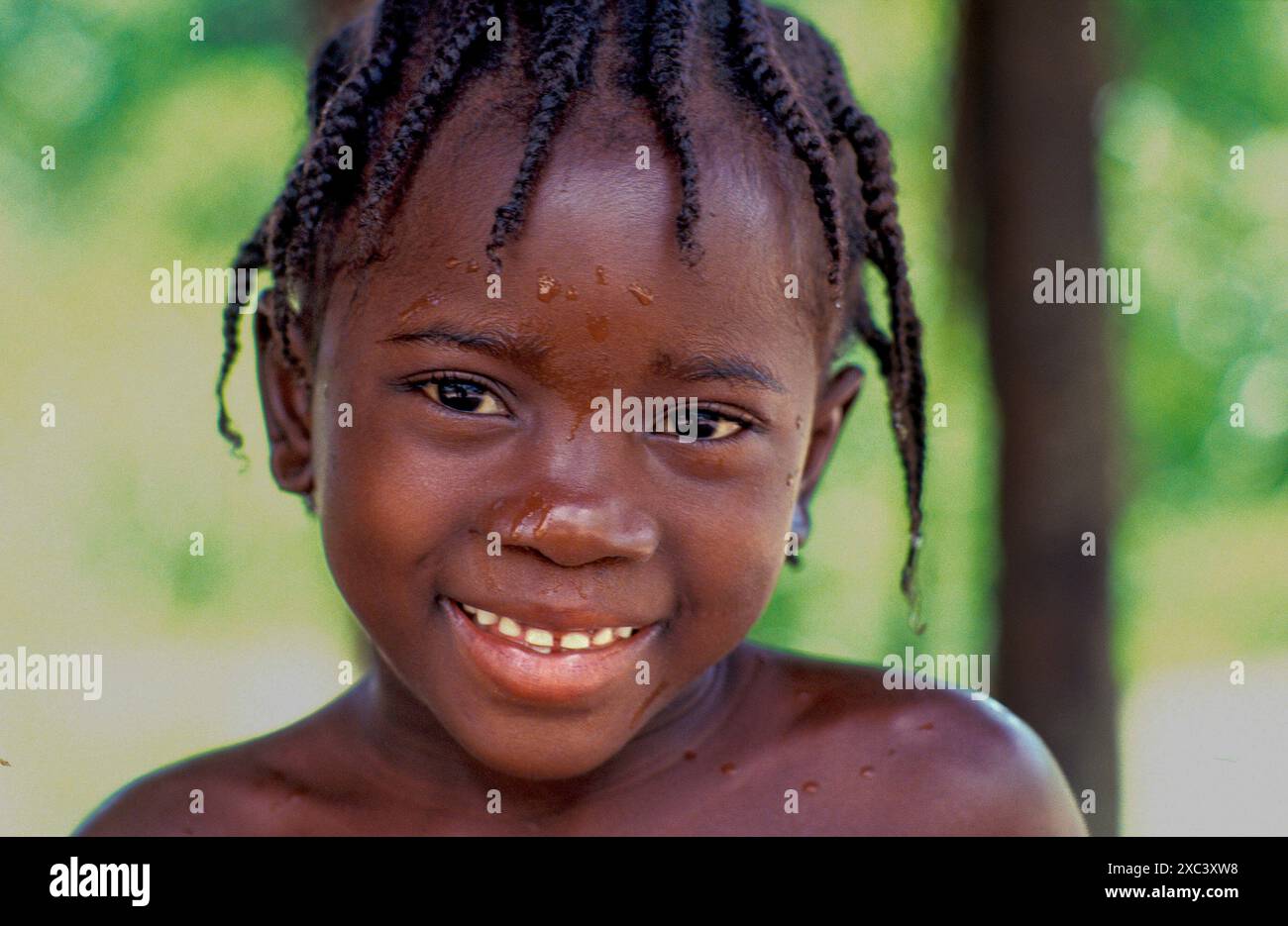 Suriname, maroon girl from an Amazon village in the south-east Stock ...