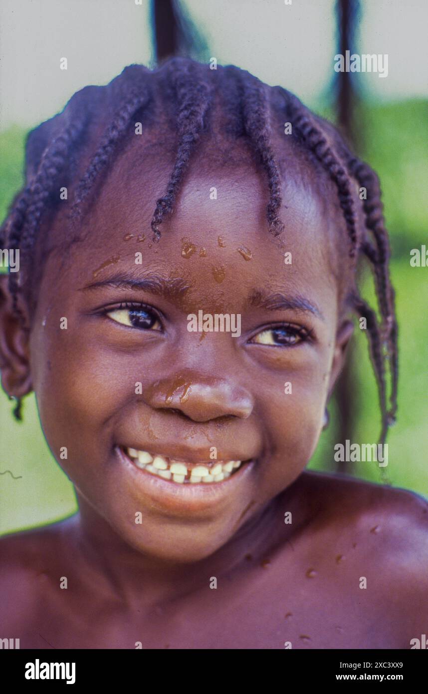 Suriname, maroon girl from an Amazon village in the south-east Stock ...