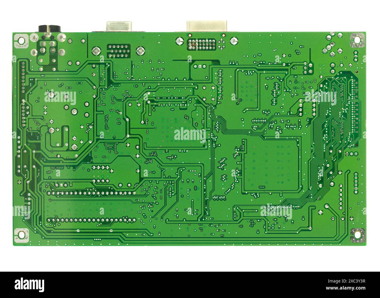 Green Printed Circuit Board Close-Up Stock Photo - Alamy