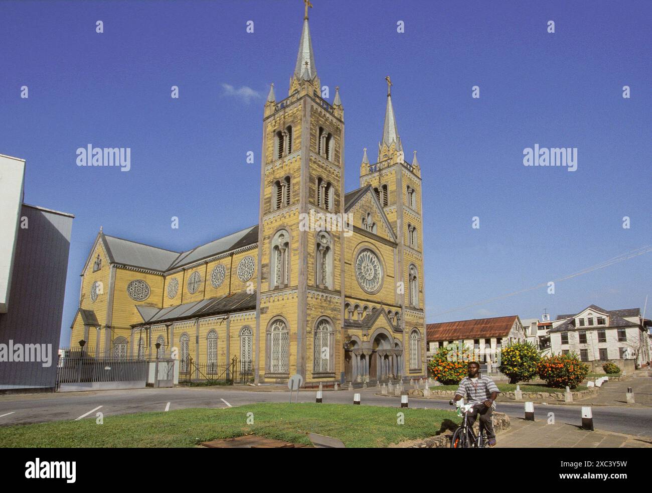 Suriname, Paramaribo. The wooden Saint Peter and Paul Cathedral, one of ...