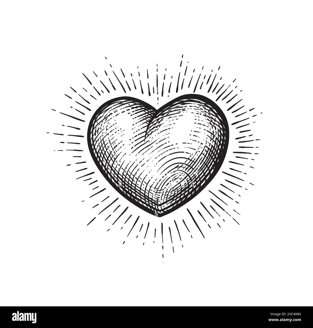 Rays heart design Black and White Stock Photos & Images - Alamy