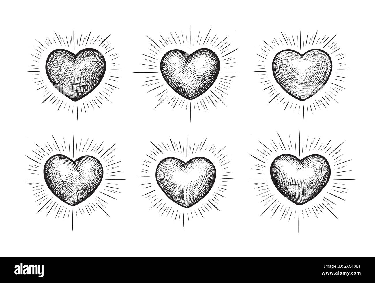 Rays heart design Black and White Stock Photos & Images - Alamy