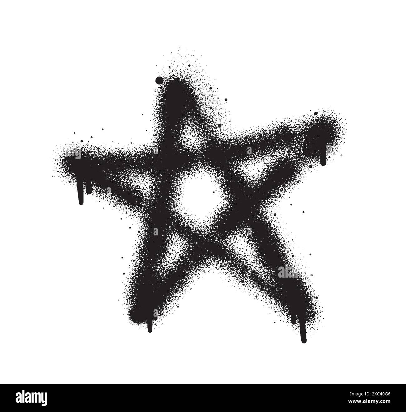 Graffiti spray leaking star isolated on white background. Grunge ...