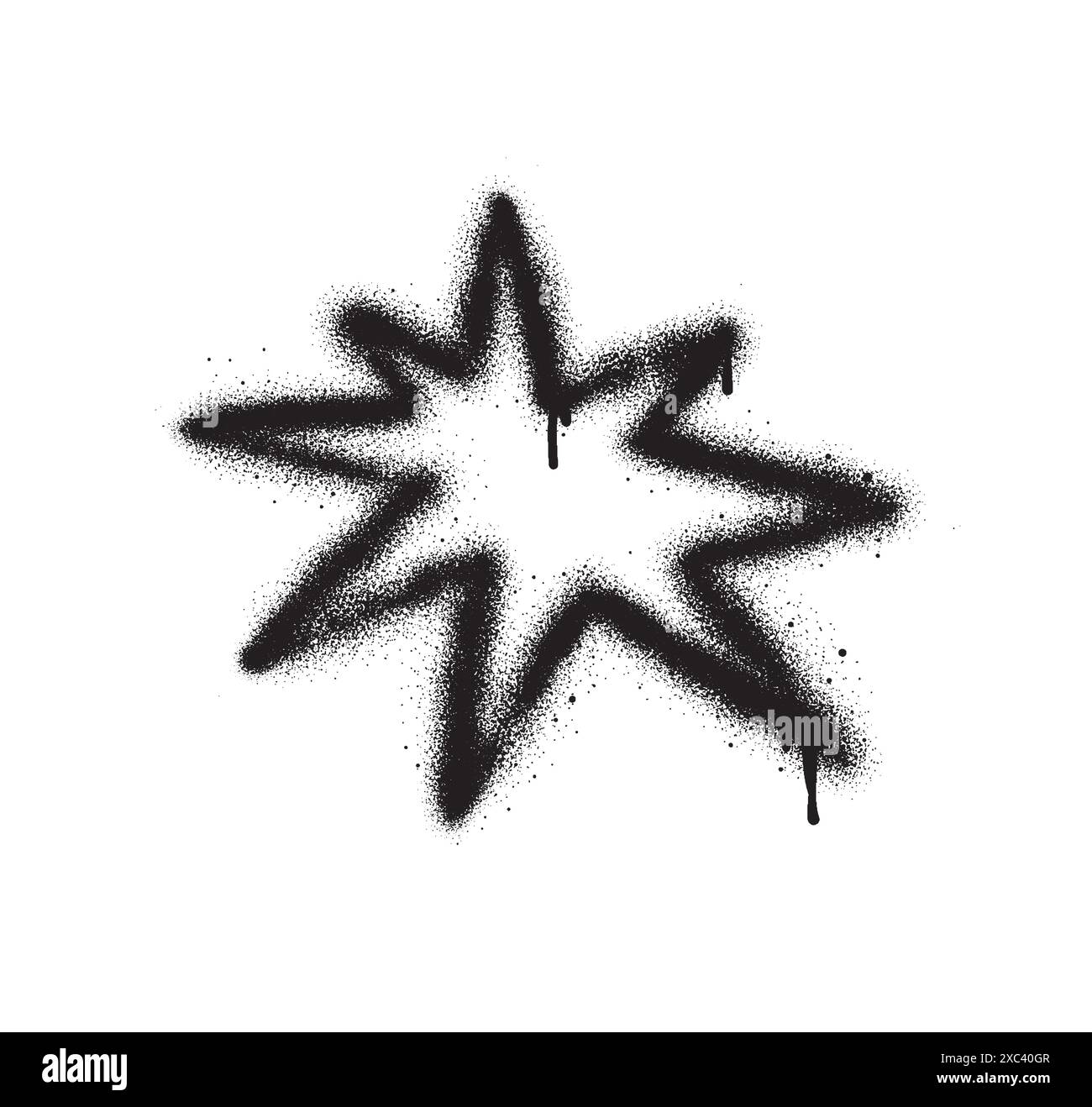Graffiti spray leaking star isolated on white background. Grunge ...