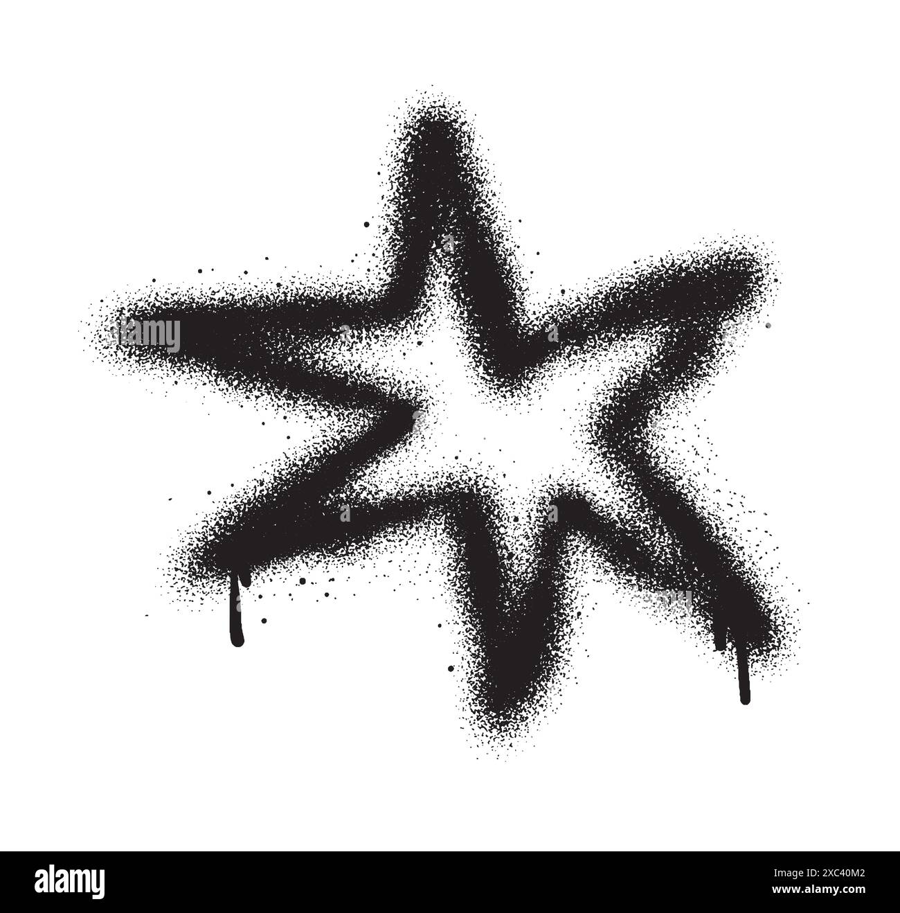 Graffiti spray leaking star isolated on white background. Grunge ...