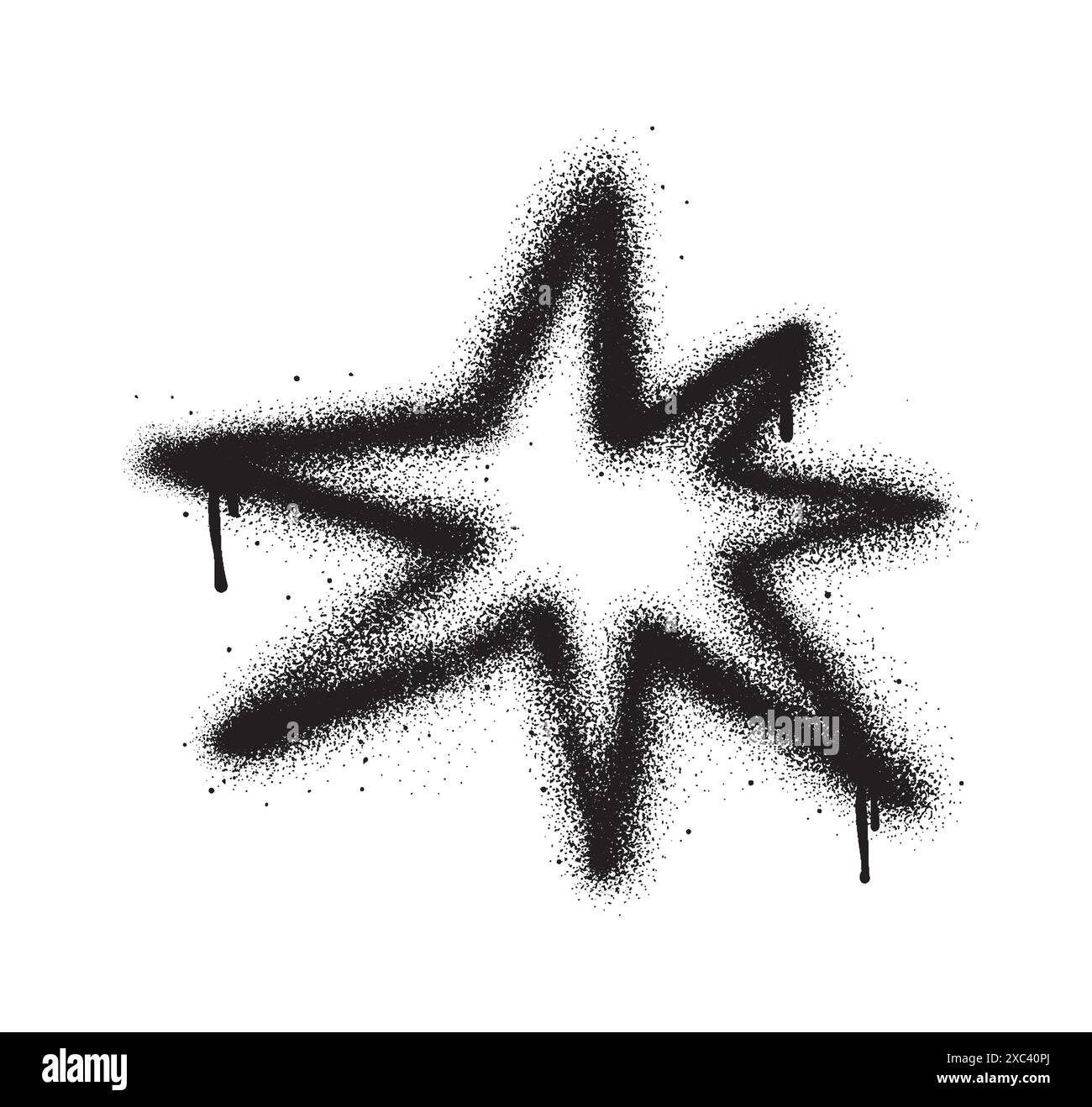 Graffiti spray leaking star isolated on white background. Grunge ...