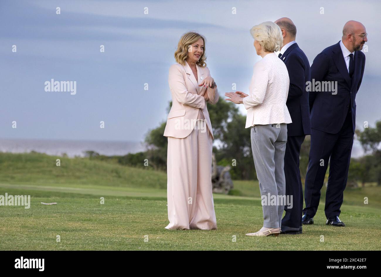 Savelletri Di Fasano, Italy. 13th June, 2024. G7 leaders, Italy's Prime ...