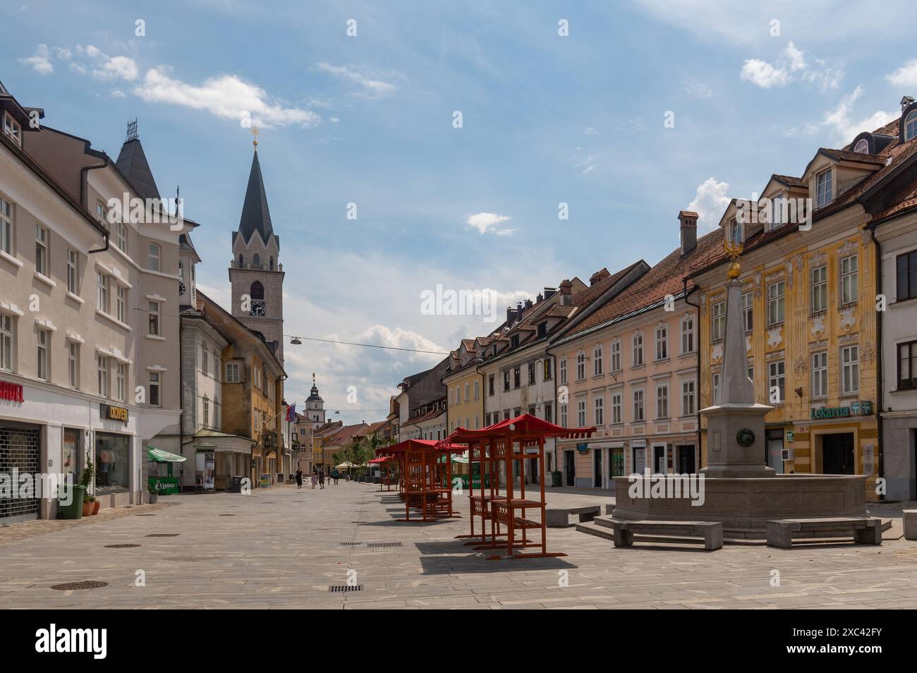 Kranj, Slovenia (8th June 2024) - The antique square of Glavni Trg in ...