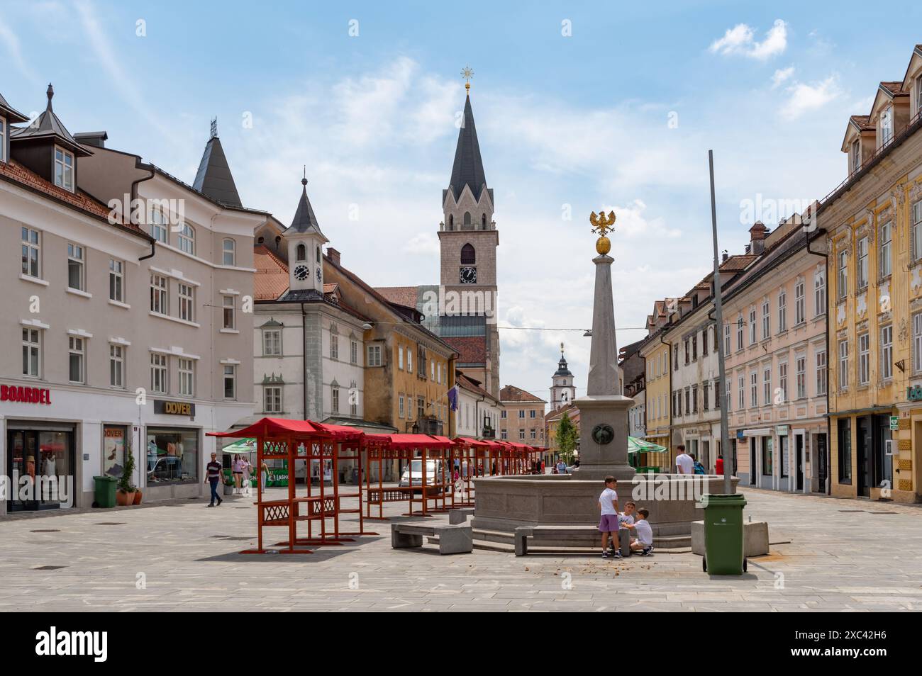 Kranj, Slovenia (8th June 2024) - The antique square of Glavni Trg in ...