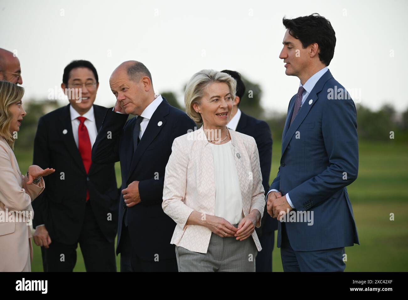 Summit G7, Borgo Egnaza, Italy. From left to right: President of the ...