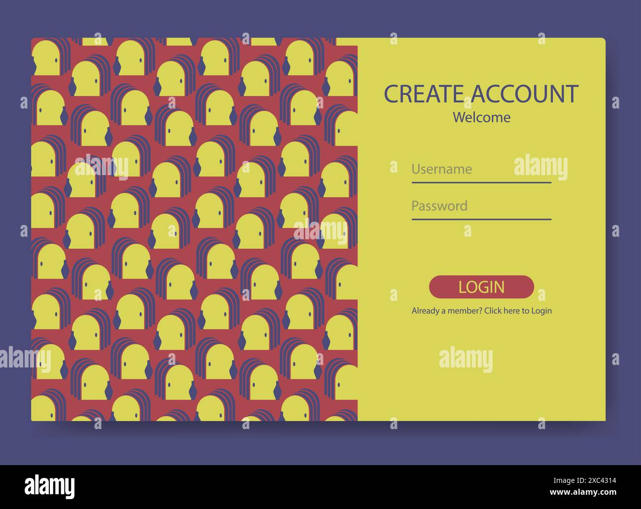 Account sign up and password form page. Login ui ux design concept ...