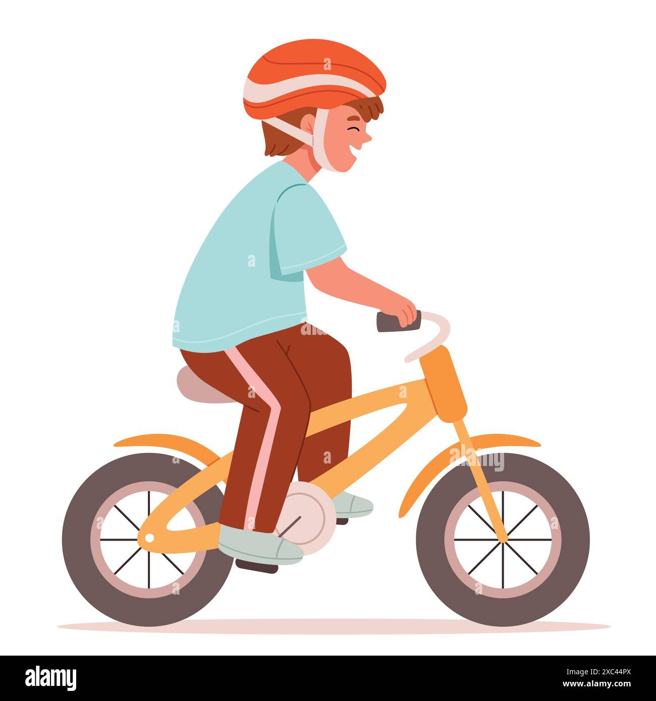 A boy on a bicycle.Young teen hister riding retro bike Stock Vector Image & Art - Alamy