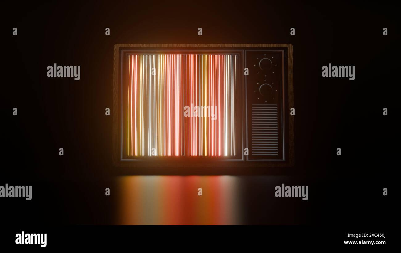Retro TV Loading Animation: Dynamic Neon Lines and Glowing Visual ...