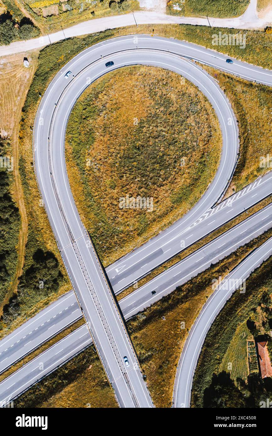 drone top view of a highway access Stock Photo - Alamy