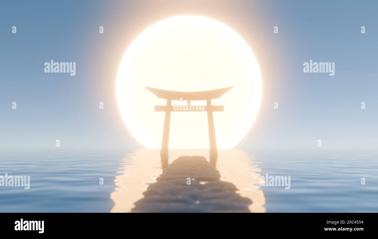 Pathway to Tranquility: Modern 3D Representation of a Traditional Torii ...