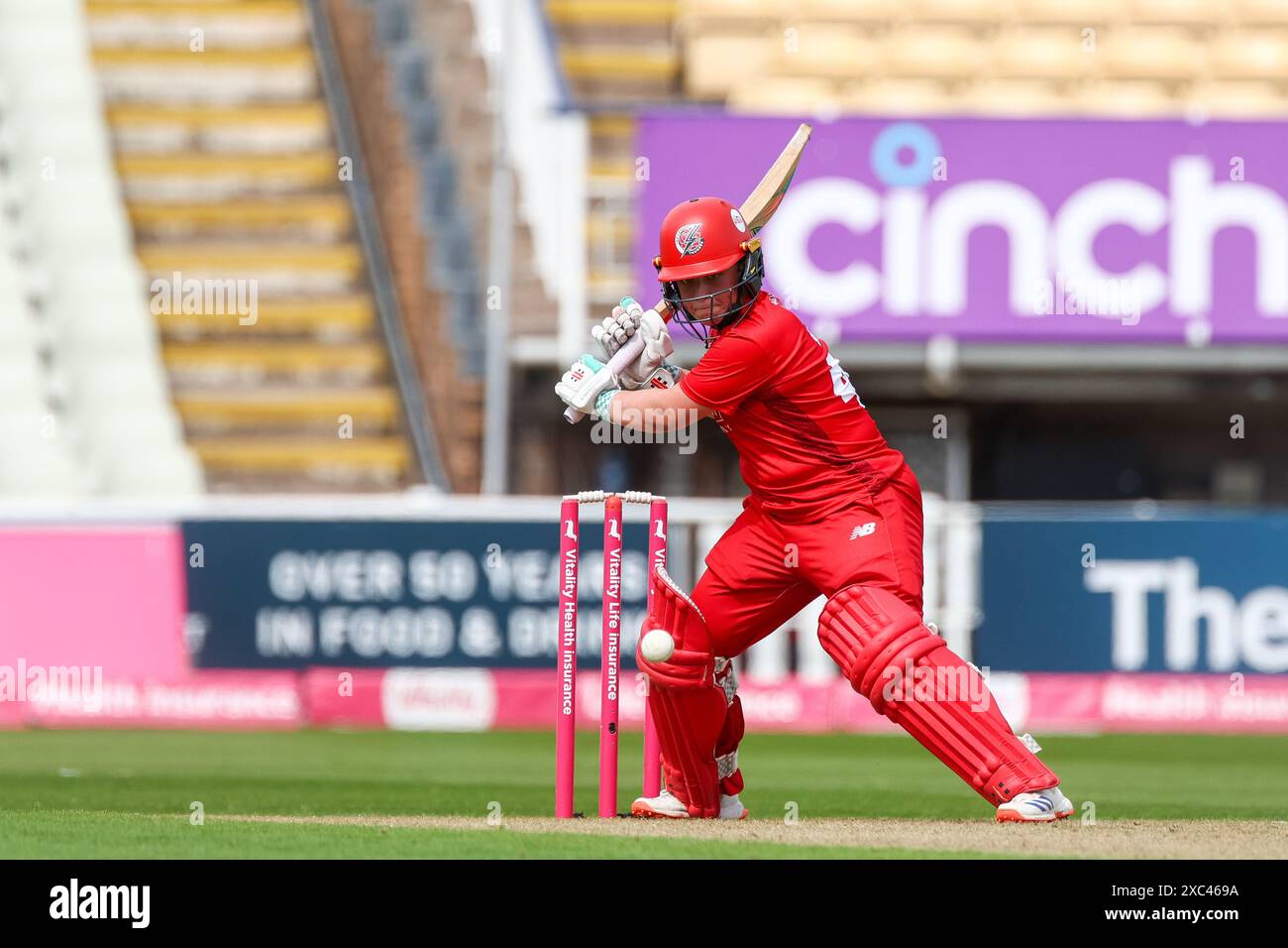 Birmingham, UK. 14th June, 2024. Seren Smale in action with the bat ...